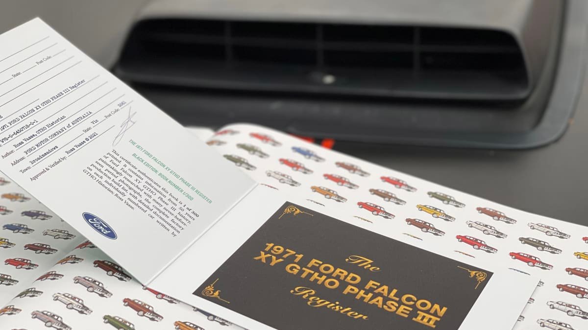 Ford Falcon GTHO Phase III book signed by Allan Moffat sells for ...